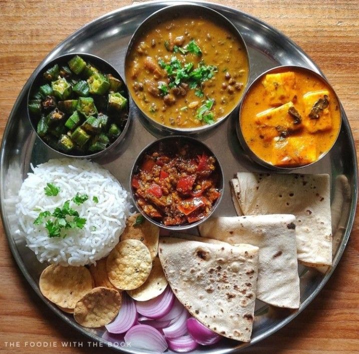 Papadum’s Non Veg-Thali- Butter Chicken/Fish Masala/Plain Rice/Naan ...
